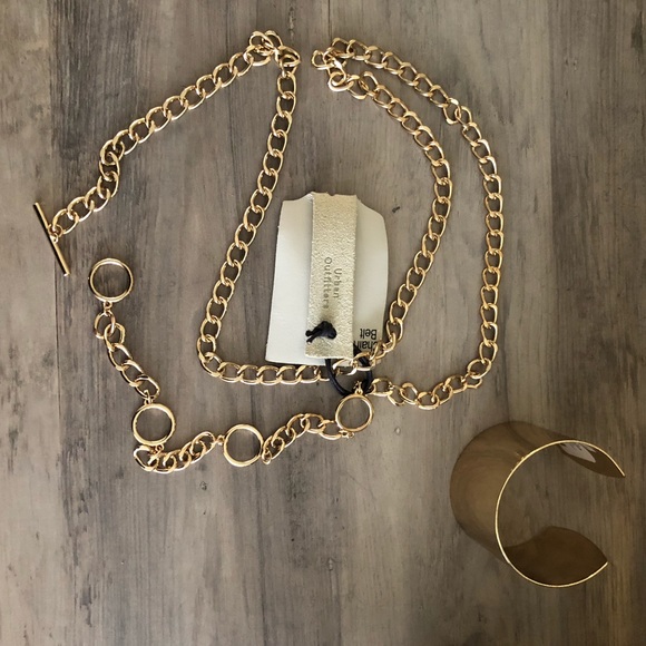 Urban Outfitters | Jewelry | Nwt Urban Outfitters Gold Tone Belt Chain ...